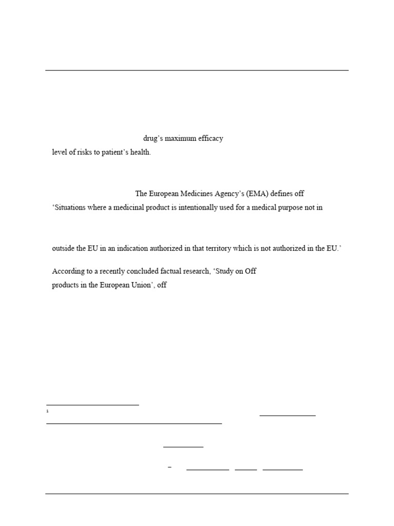 Off Label Use of Drugs Assignment - Regulatory Affairs | PDF | Food And ...
