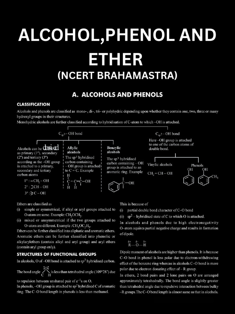 Alcohol Phenol and Ethers | PDF