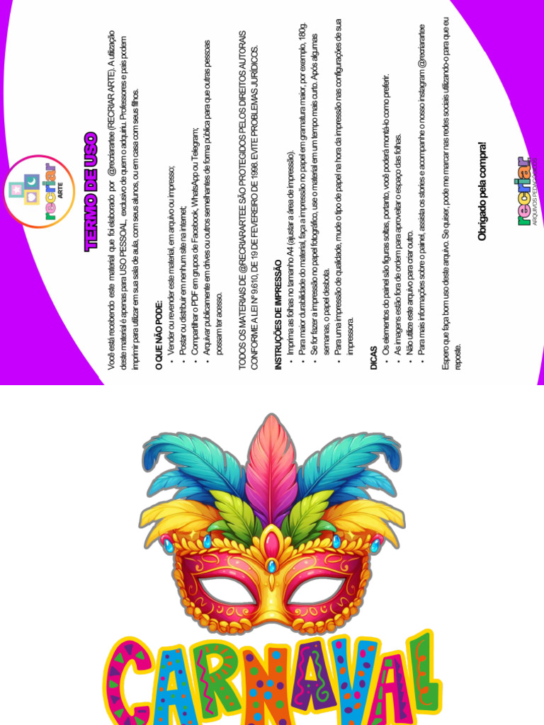 Mural Carnaval - Máscara | PDF