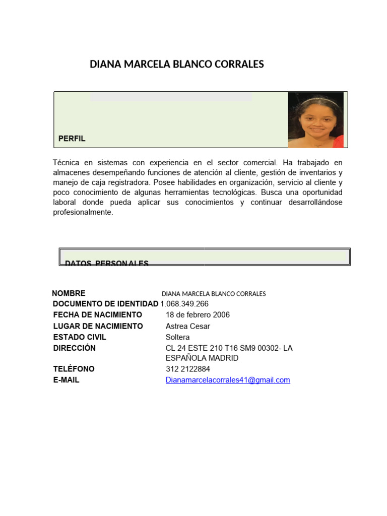 Diana Blanco CV | PDF