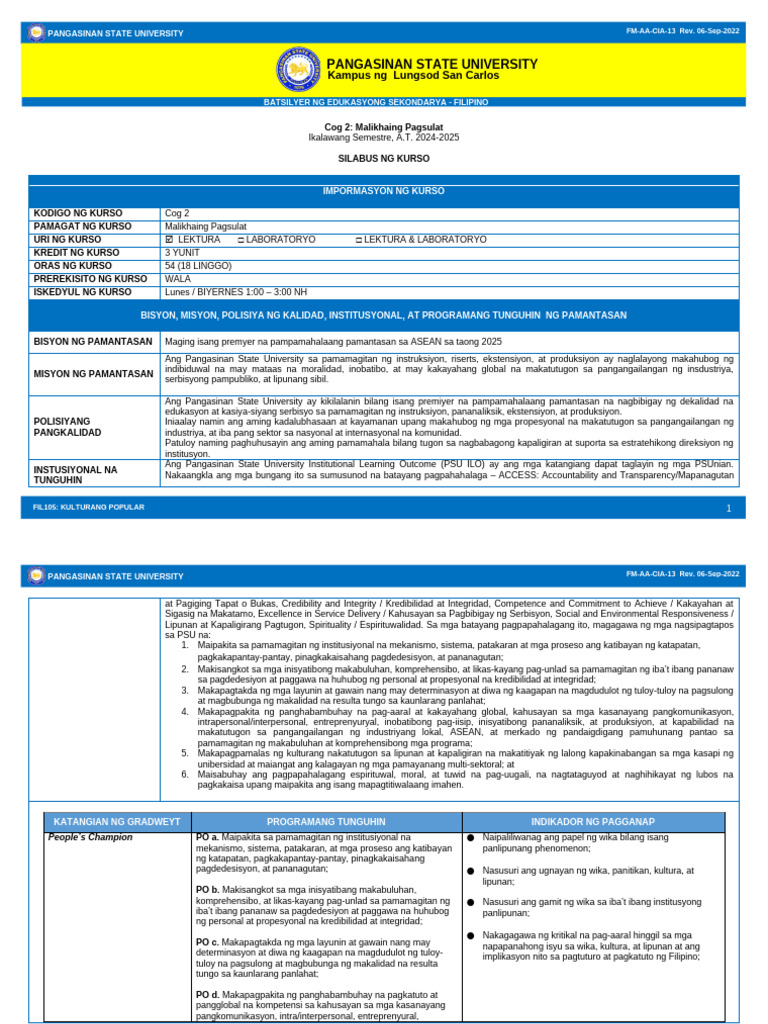 Malikhaing PAgsulat 3A | PDF