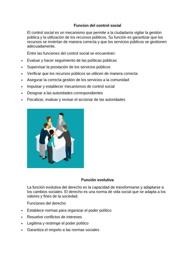 Funciones del Control Social en la Ciudadanía | PDF | Comportamiento ...