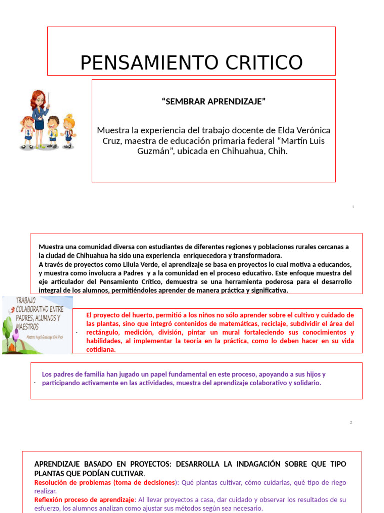 Pensamiento Crítico en Educación Primaria | PDF | Pensamiento ...