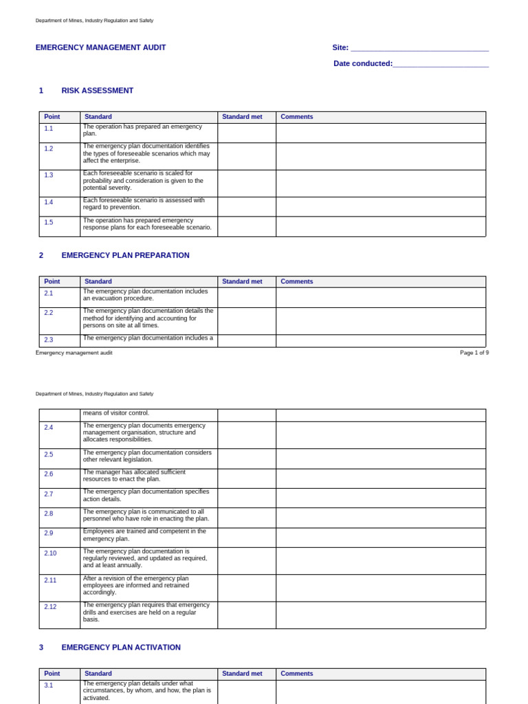 MSH_AuditTemplate_EM | PDF | Emergency Management | Emergency