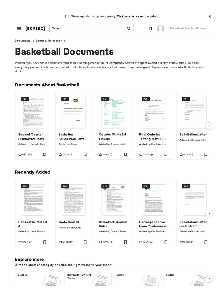 Basketball Resources and History PDFs | PDF | Scribd