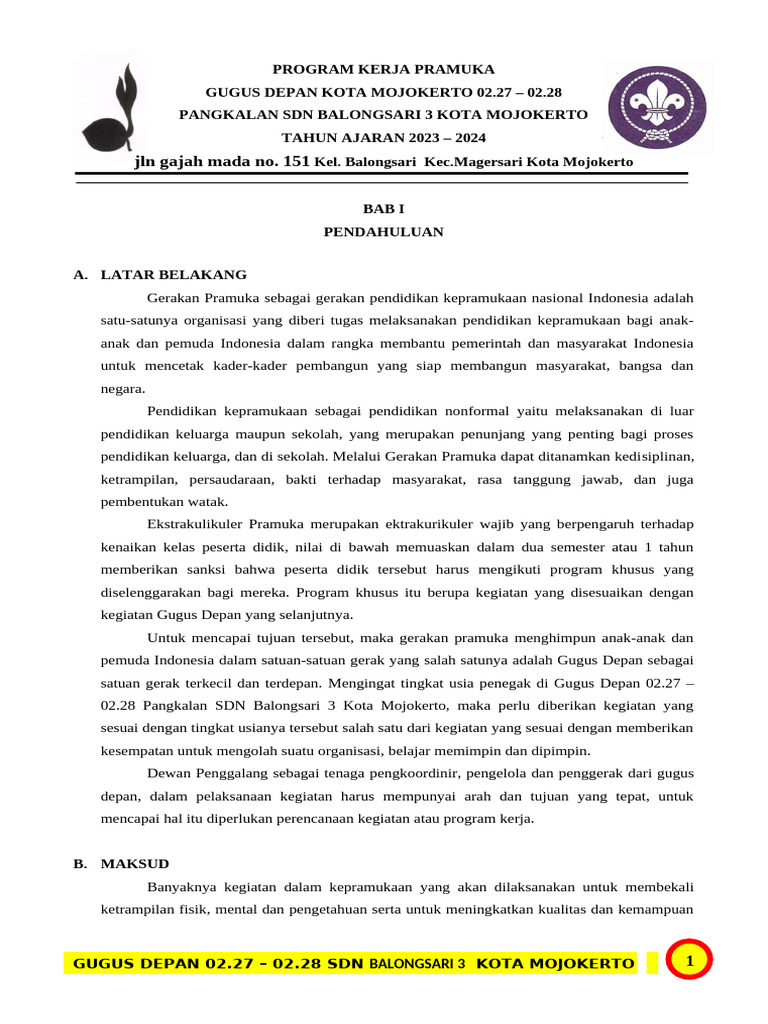 proker tahunan pramuka | PDF