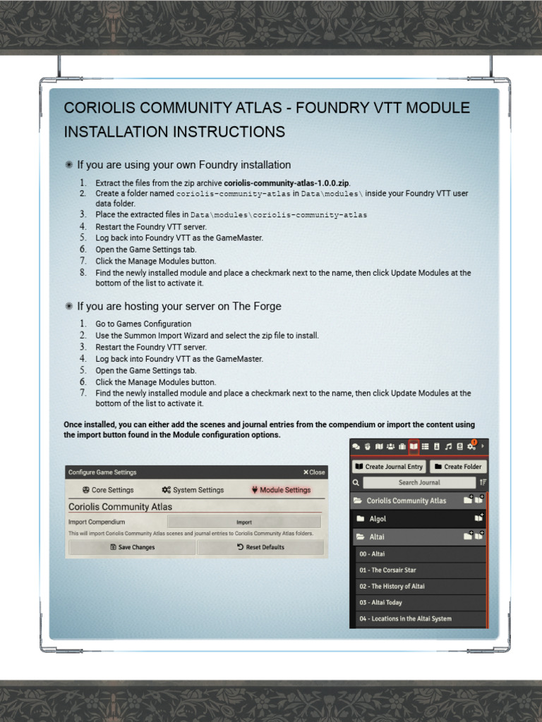 513898-Community Atlas - Foundry Installation Instructions | PDF