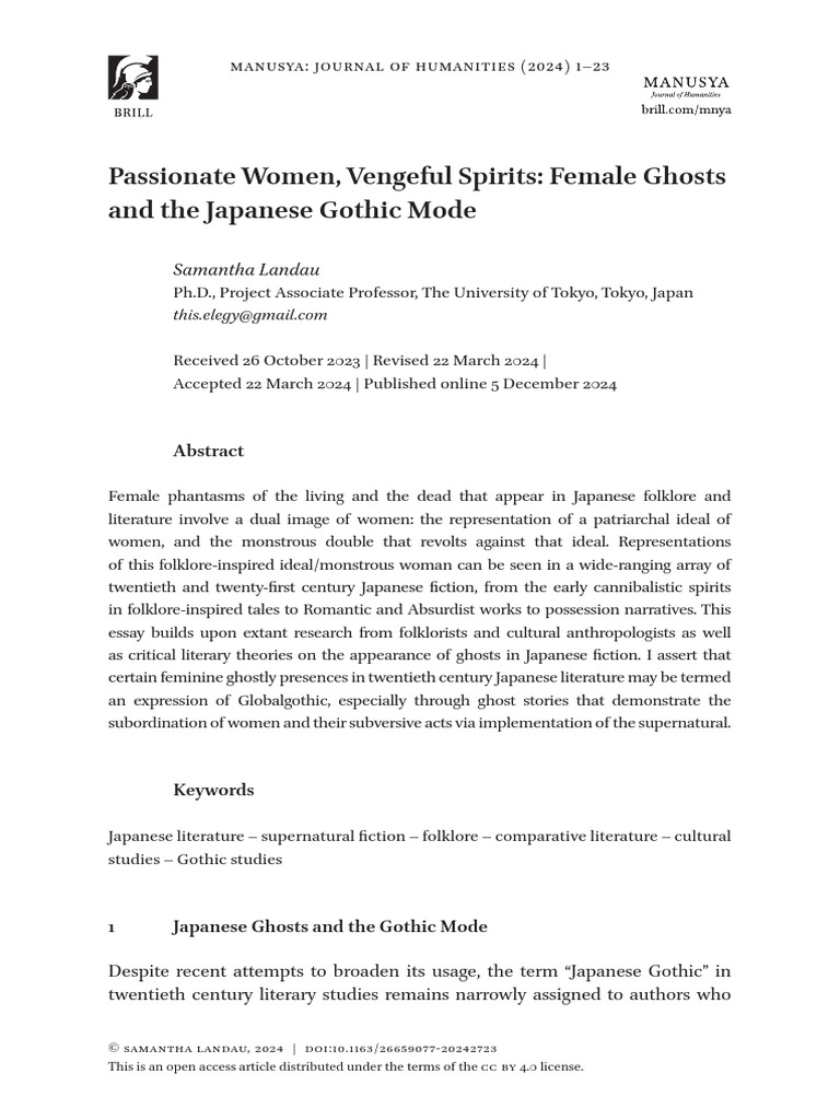 Female Ghosts in Japanese Gothic Literature | PDF | Ghosts | Gothic Fiction