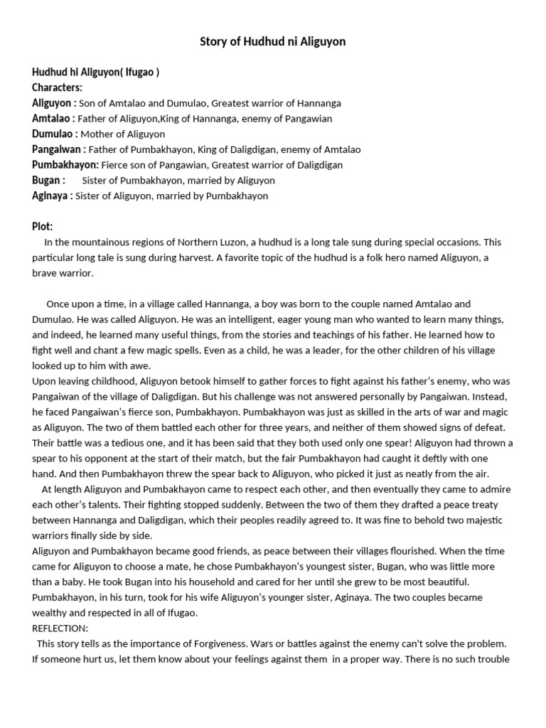 Story of Hudhud Ni Aliguyon | PDF
