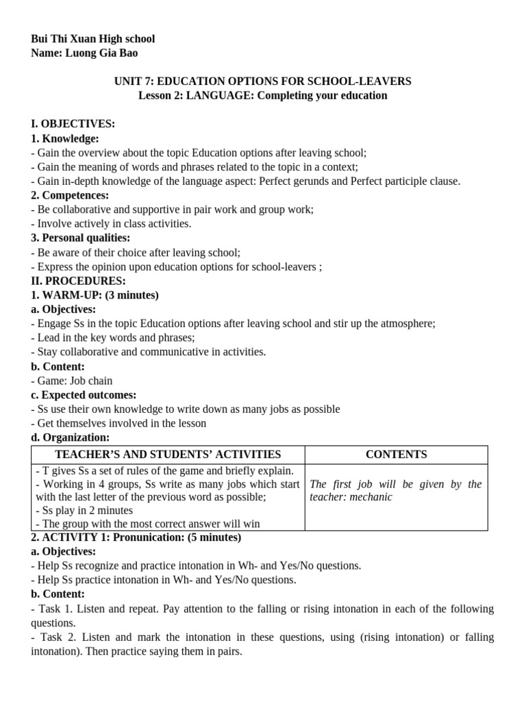 UNIT 7_Lesson 2_Language done | PDF | Question | Sentence (Linguistics)