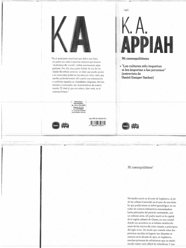 Appiah, Mi Cosmopolitismo | PDF | Tolerancia | Cosmopolitanismo