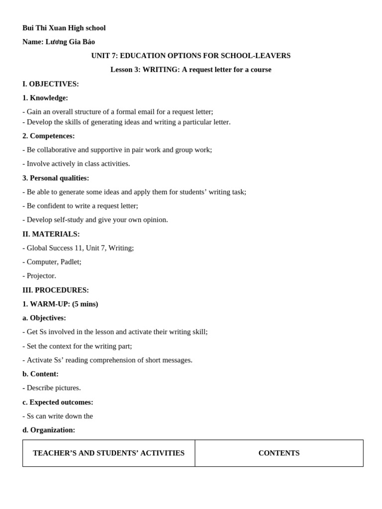 Writing Request Letters for Courses | PDF | Question | Information