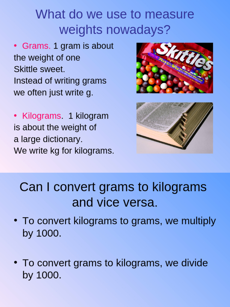 G To KG Conversion | PDF