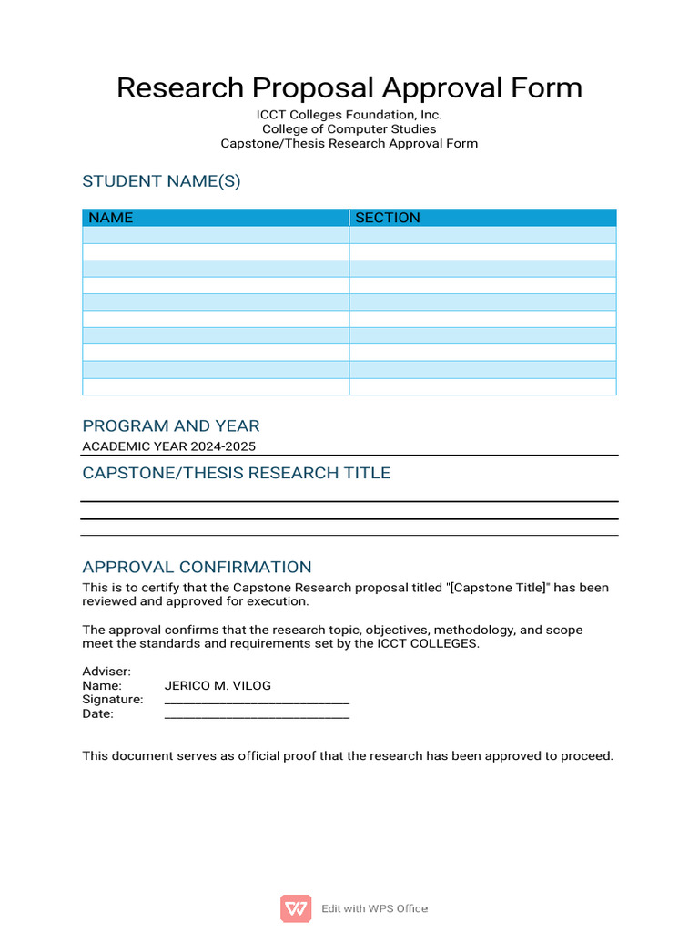 Research Proposal Approval Form | PDF