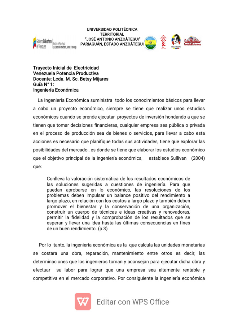 Guía #1 de Ing Eco | PDF | Ciencias económicas | Business