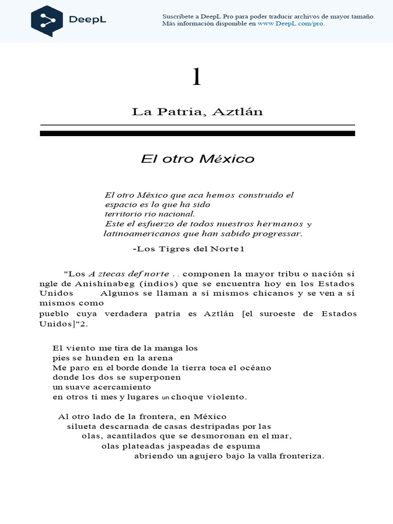 1 Anzaldúa, Gloria. - Borderlands_La Frontera (1987)-19-30 es | PDF ...
