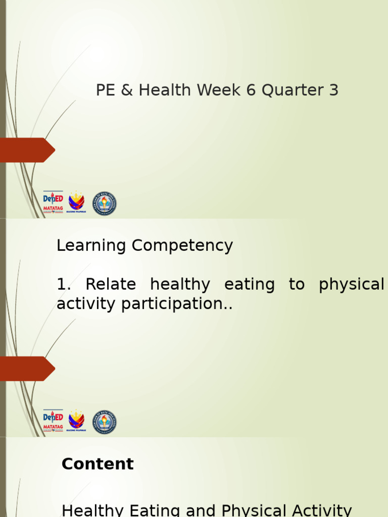 Healthy Eating & Activity Connection | PDF | Nutrition | Diet & Nutrition