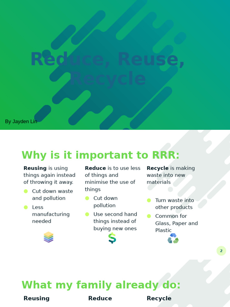 Importance of Reduce, Reuse, Recycle | PDF