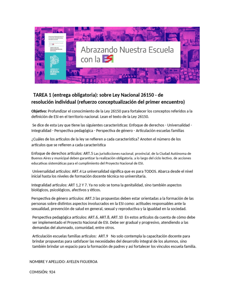 Ley 26150: ESI y sus características | PDF