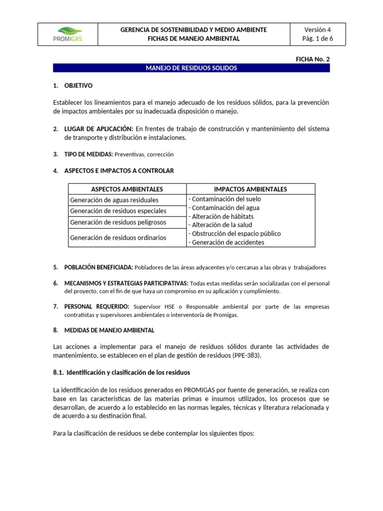 FE-823 - 2 FICHA 2 - 4 Res Solidos | PDF | Residuos | Sector secundario de la economía