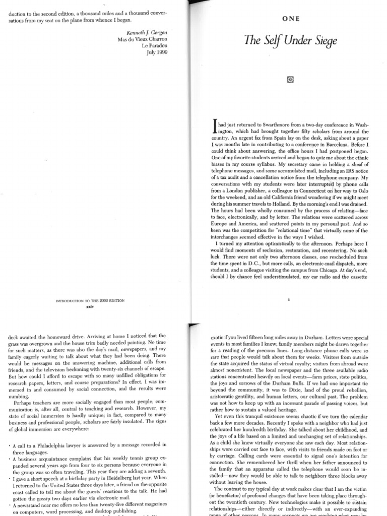 Gergen - Chapters 1-3 and 7 | PDF