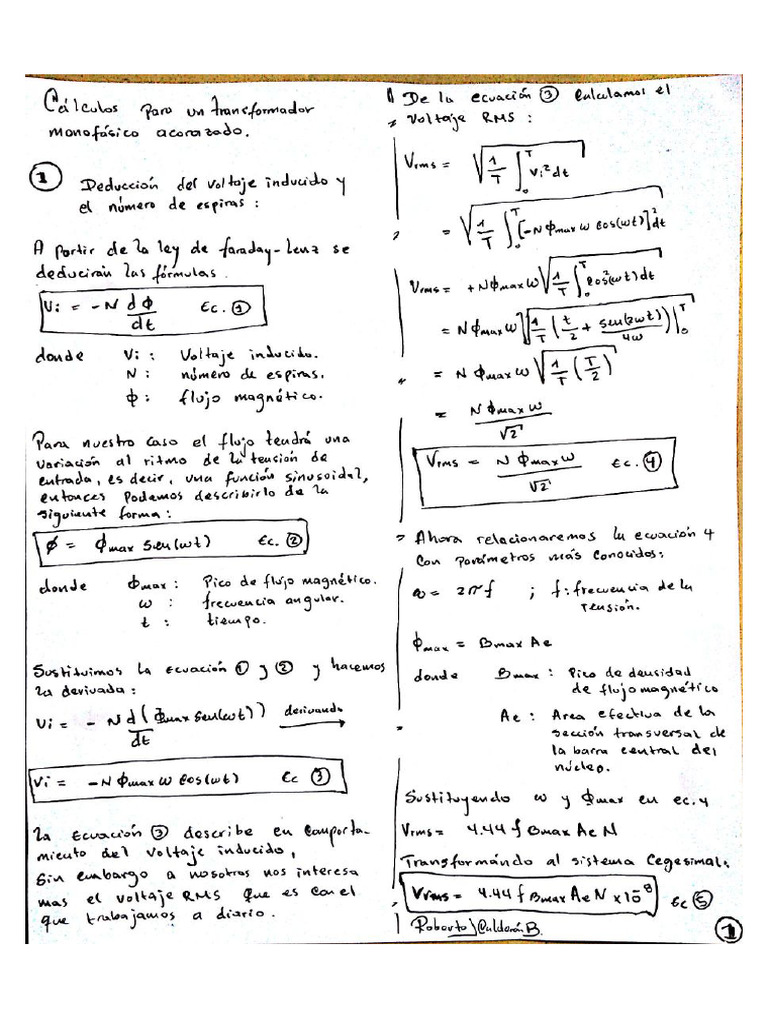 fórmulas transformador | PDF
