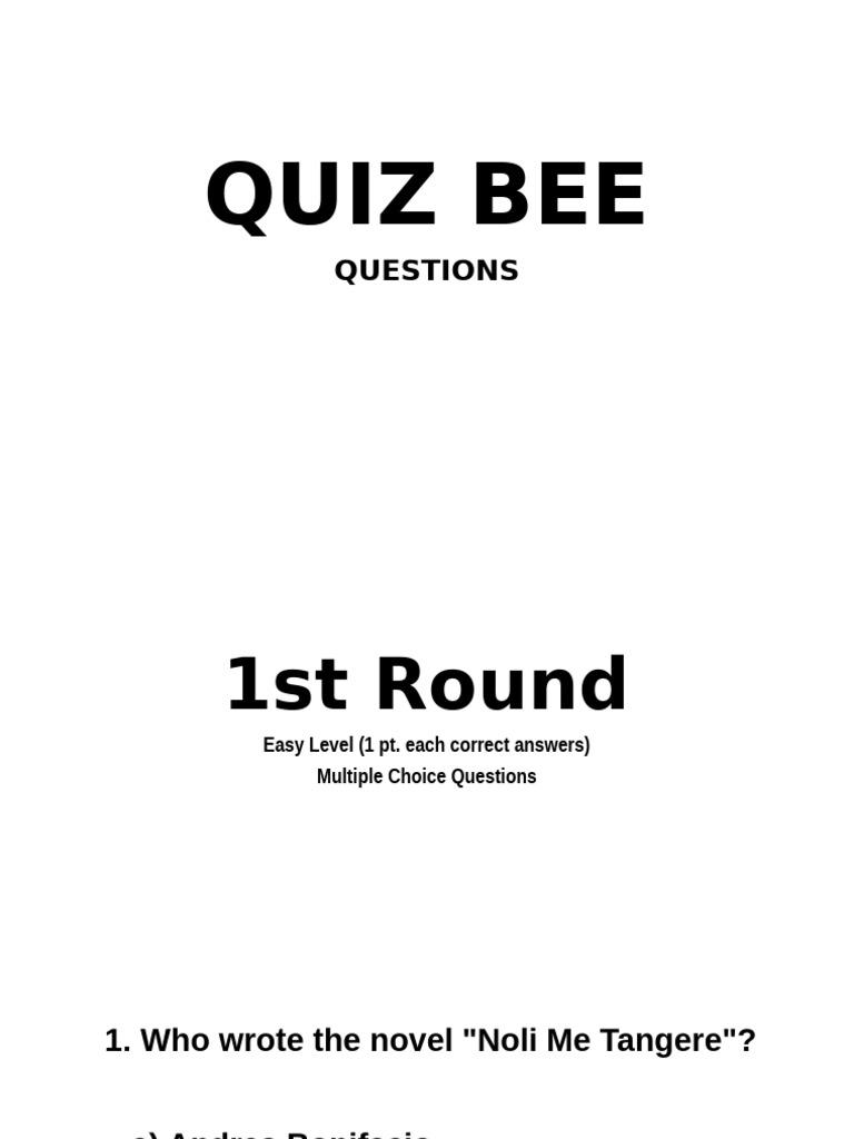 Philippine Quiz Bee Questions and Answers | PDF | Philippines