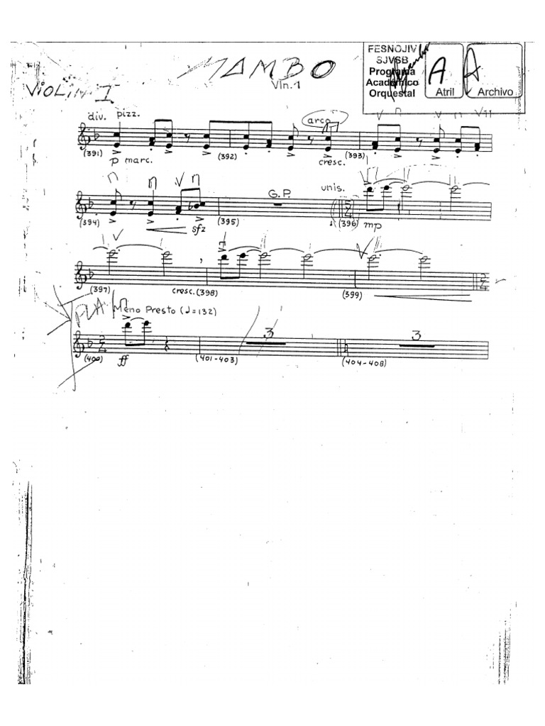 Bernstein Mambo Violin 1 | PDF