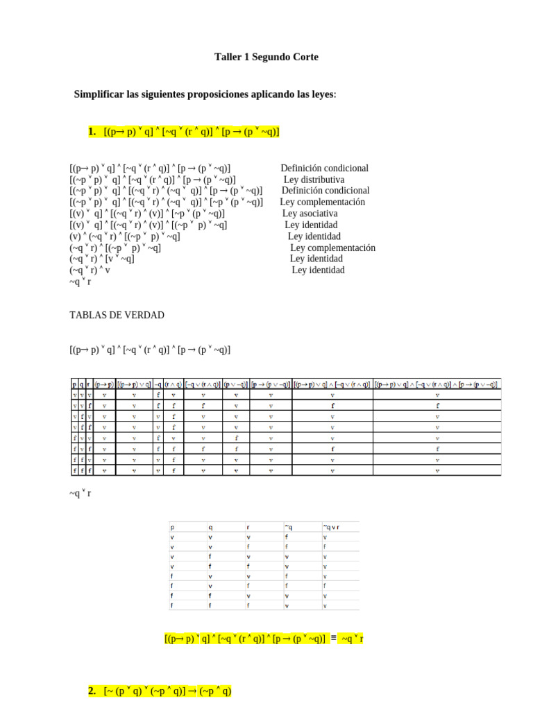Simplificación de Proposiciones Lógicas | PDF | Lógica matemática | Lógica