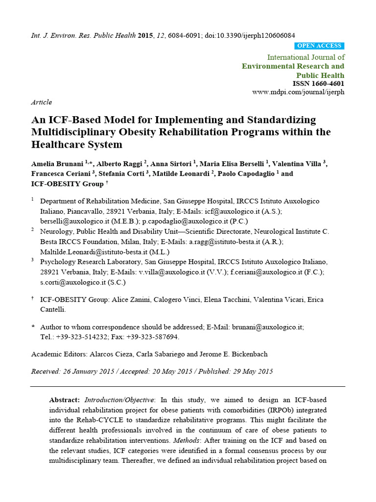 An ICF-Based Model For Implementing and Standardizing | PDF | Physical Therapy | Comorbidity