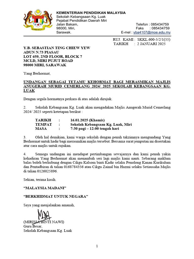 Surat Jemputan Yb Sebastian | PDF