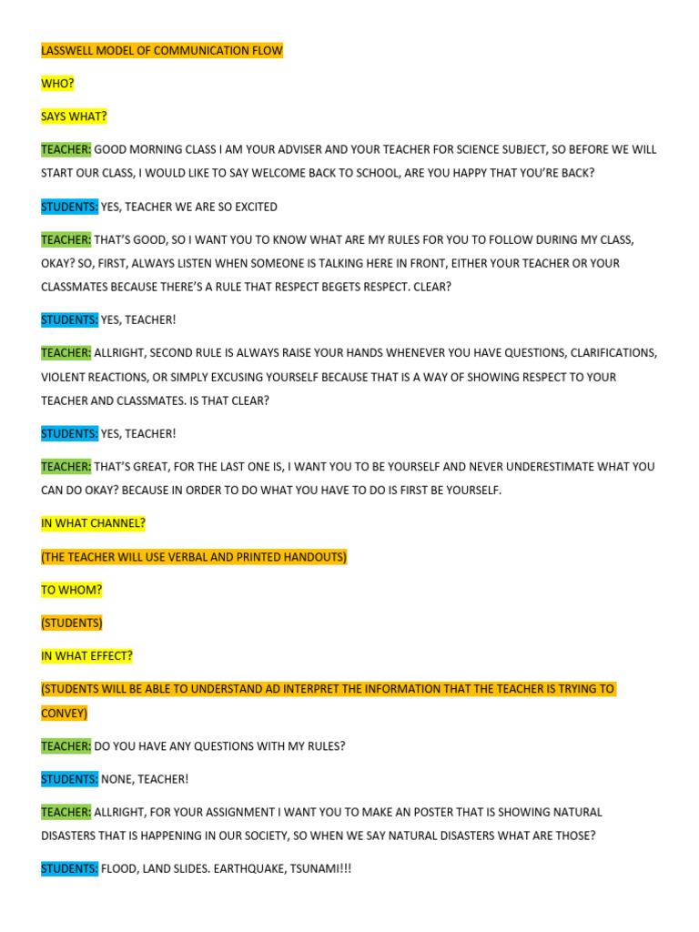 Lasswell Model of Communication Flow 115247 | PDF | Communication ...