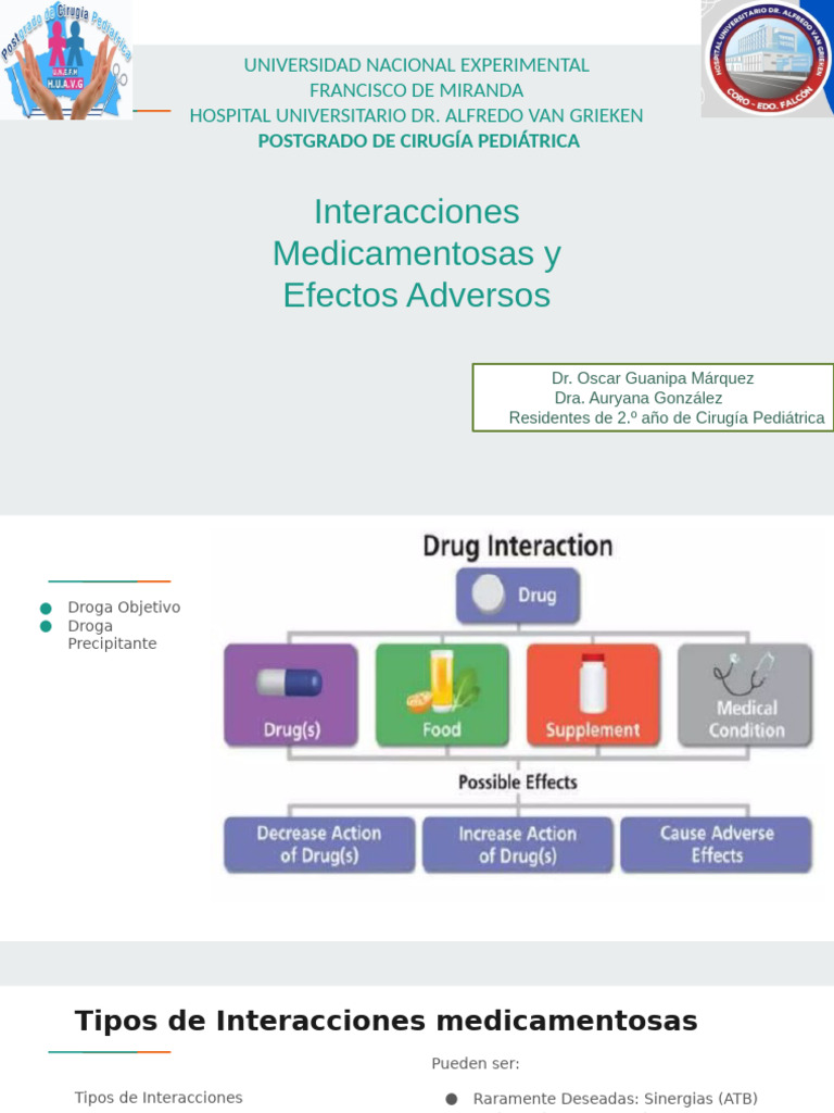 Interacciones medicamentosas y efectos adversos | PDF | Medicamentos con receta | Tratamientos ...