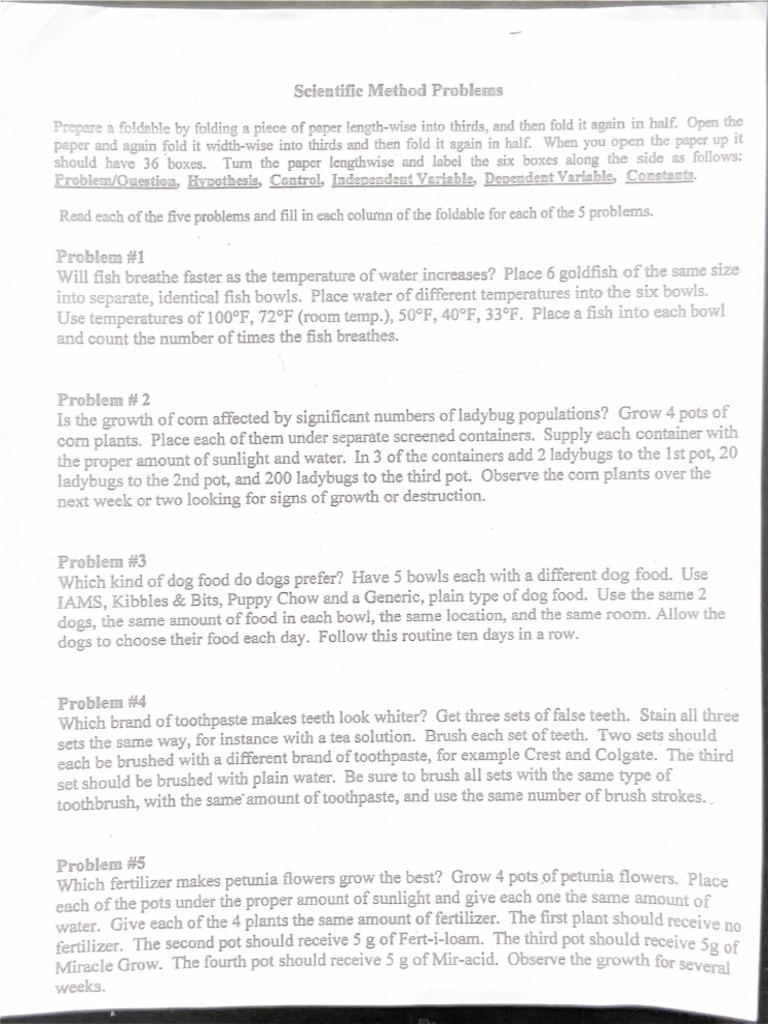 Scientific Method Prob | PDF