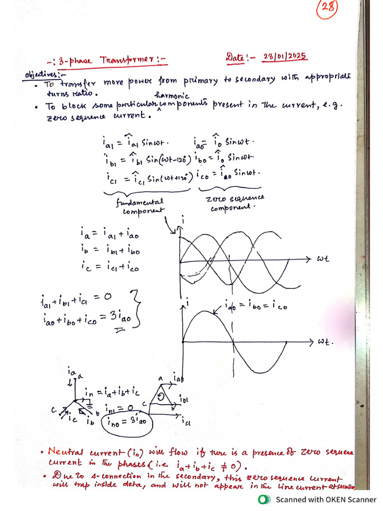 Three Phase Transformer Connections - Class Notes | PDF