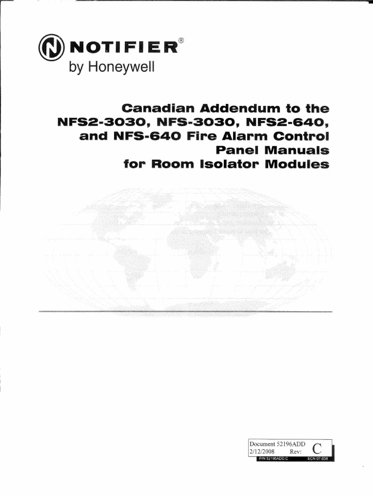 Operation and Maintenance Manual for Canadian Addendum to NFS2-3030, NFS-3030, NFS640 | PDF