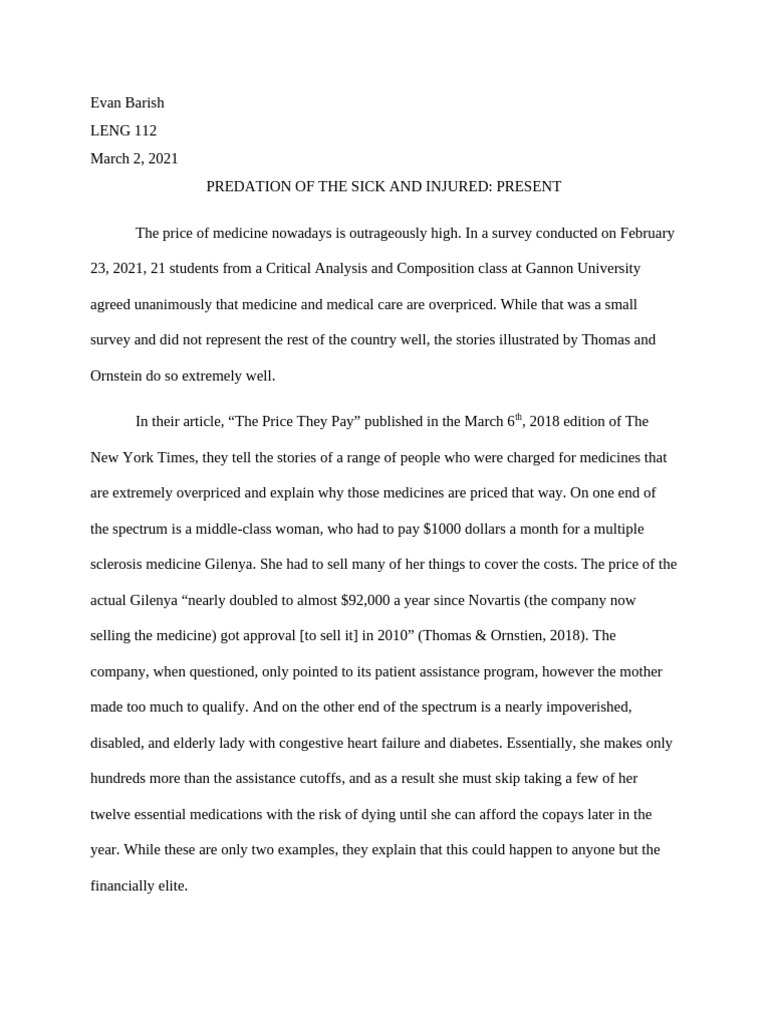 Present Paper | PDF | Food And Drug Administration | Argument