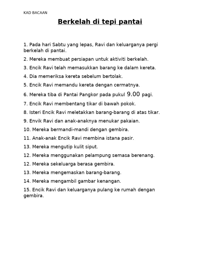 Kad Bacaan 9 | PDF
