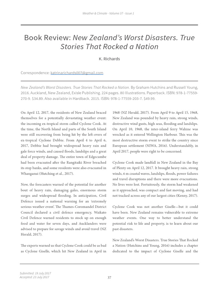 NZ's Extreme Weather Disasters | PDF | Storms | Flood