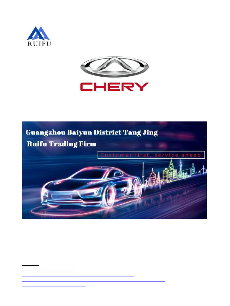 Chery Auto Parts Catalog Overview | PDF | Vehicle Industry | Automotive ...