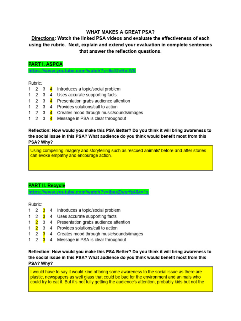 PSA Samples Evaluation | PDF