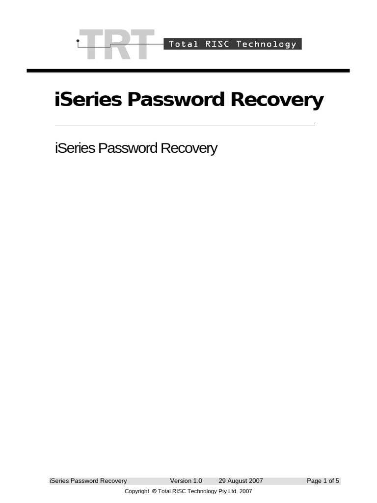 Iseries Password Recovery | PDF | Password | Booting