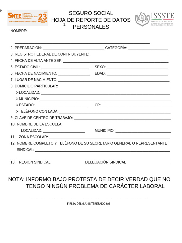Hoja de Reporte | PDF
