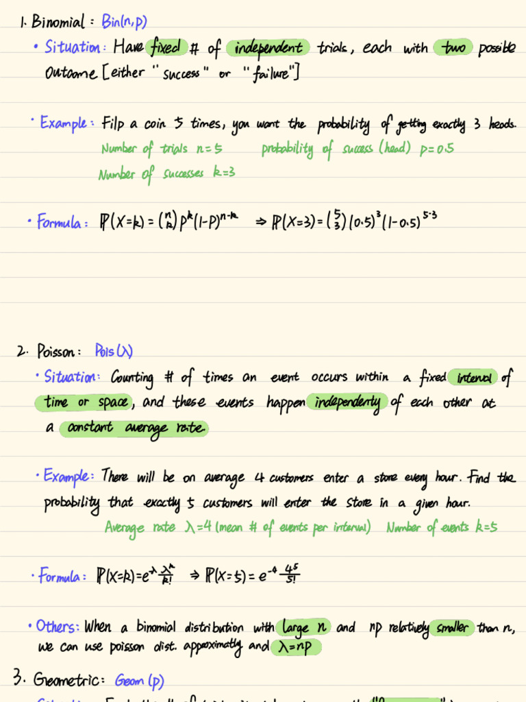 Brief Summary of Discrete RV | PDF
