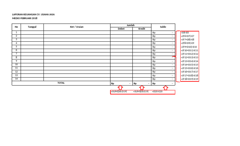 Contoh Pembukuan Sederhana Microsoft Excel | PDF