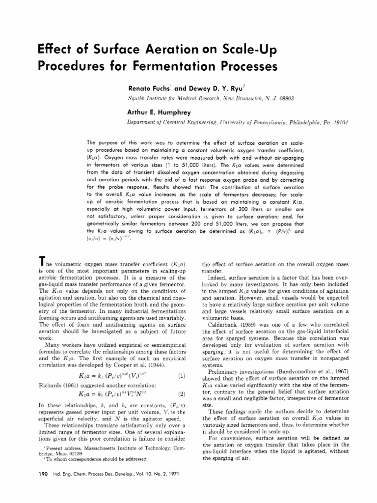 Effect of Surface Aeration on Scale-Up | PDF | Liquids | Oxygen
