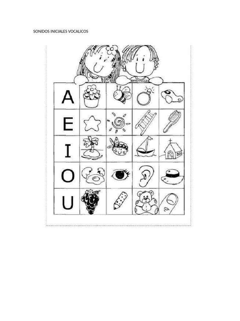 SONIDOS INICIALES VOCALICOS | PDF