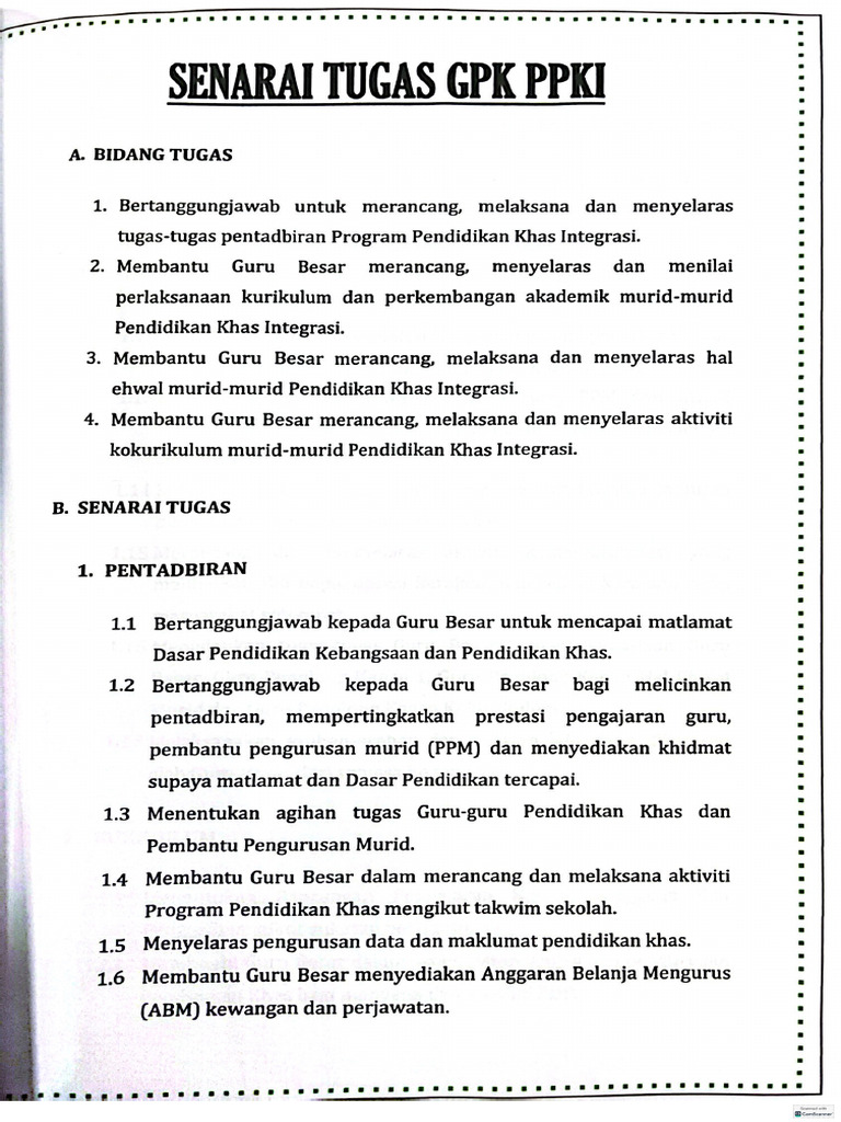 Senarai Tugas Guru Ppki | PDF