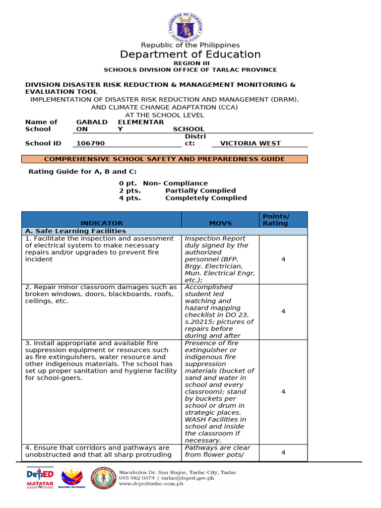 DRRM-Evaluation-and-Monitoring-Tool | PDF | Emergency Management | Risk ...