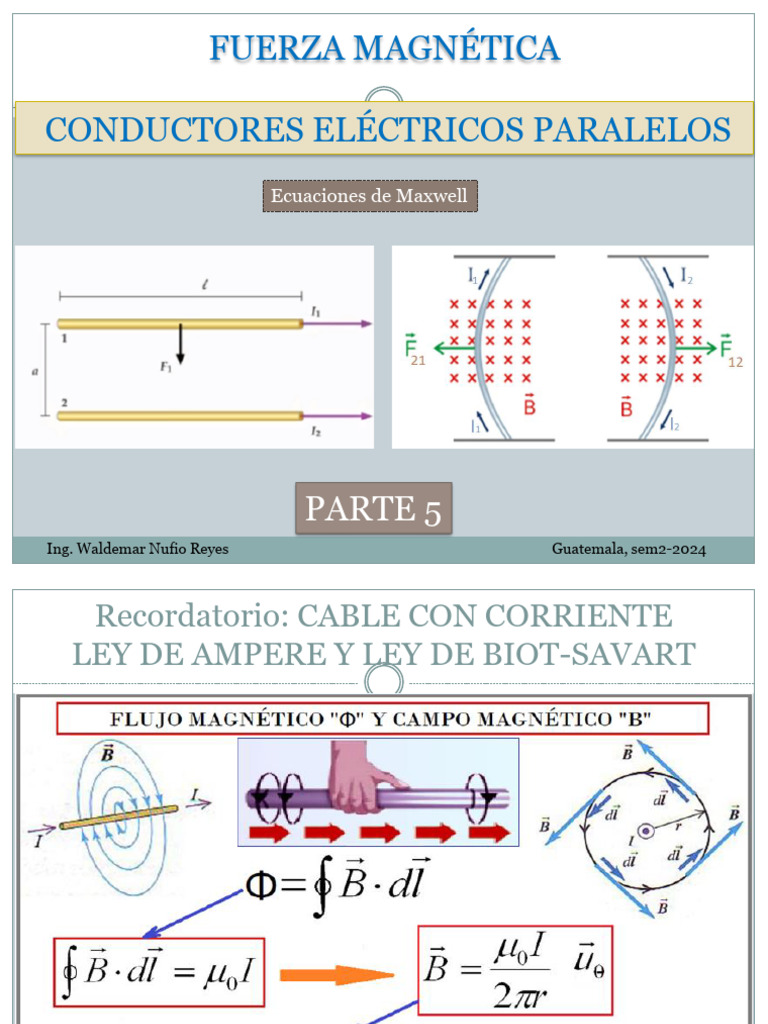 Un.4 Parte5 FLUJO MAGN 2 CABLES Sem2-2024_5e4c1cd86fbbf4bcba4b9b597f0dbf11 | PDF | Corriente ...